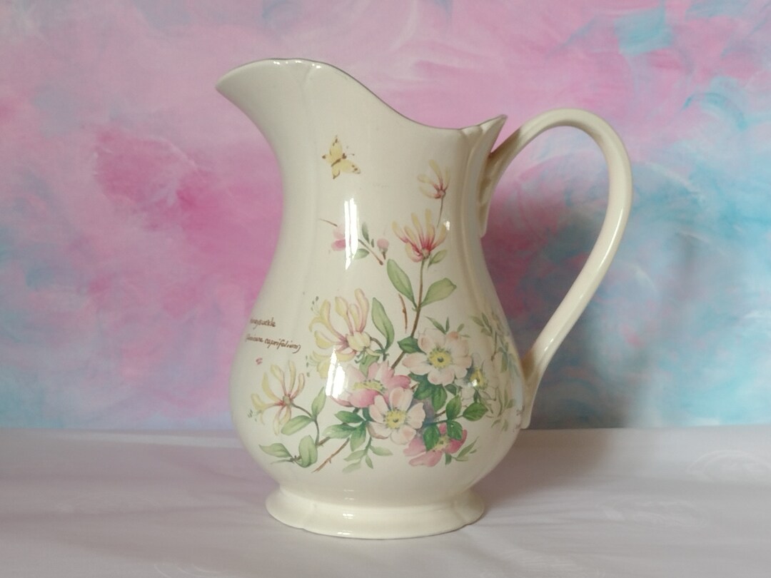 Honeysuckle Water Jug Beautiful Floral Country Cottage Style Pitcher ...