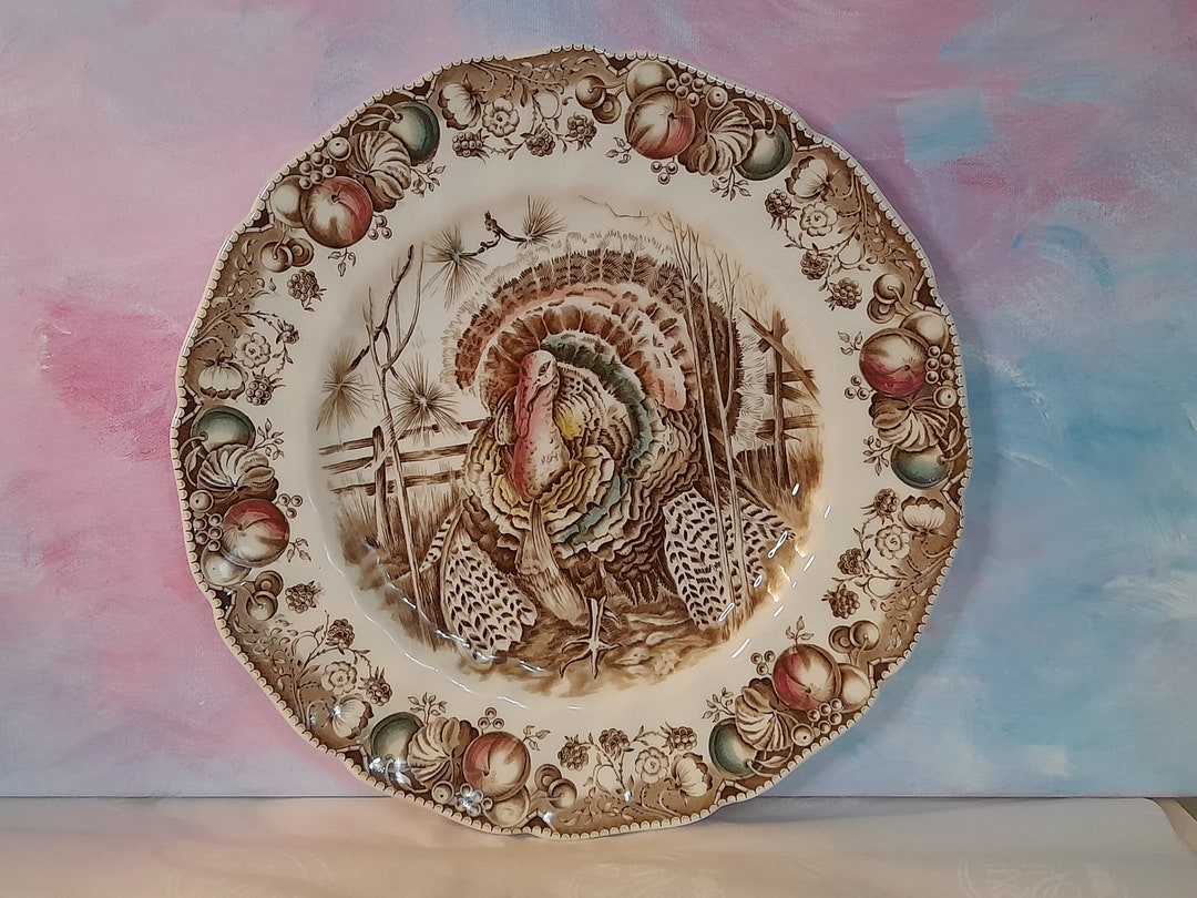 Vintage Turkey Plate Johnson Bros His Majesty Decorative Serving Plate ...