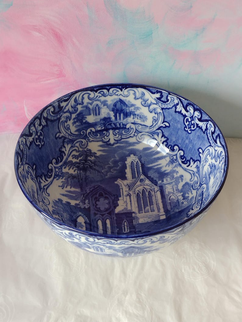 Antique Blue and White Transfer Bowl, George Jones Abbey Pattern - Etsy UK
