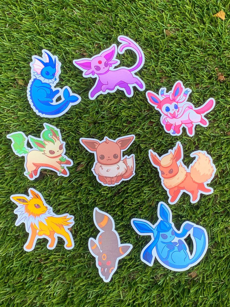 Pokemon Eevee Evolutions - Vinyl Water Resistant Sticker | Glossy ...