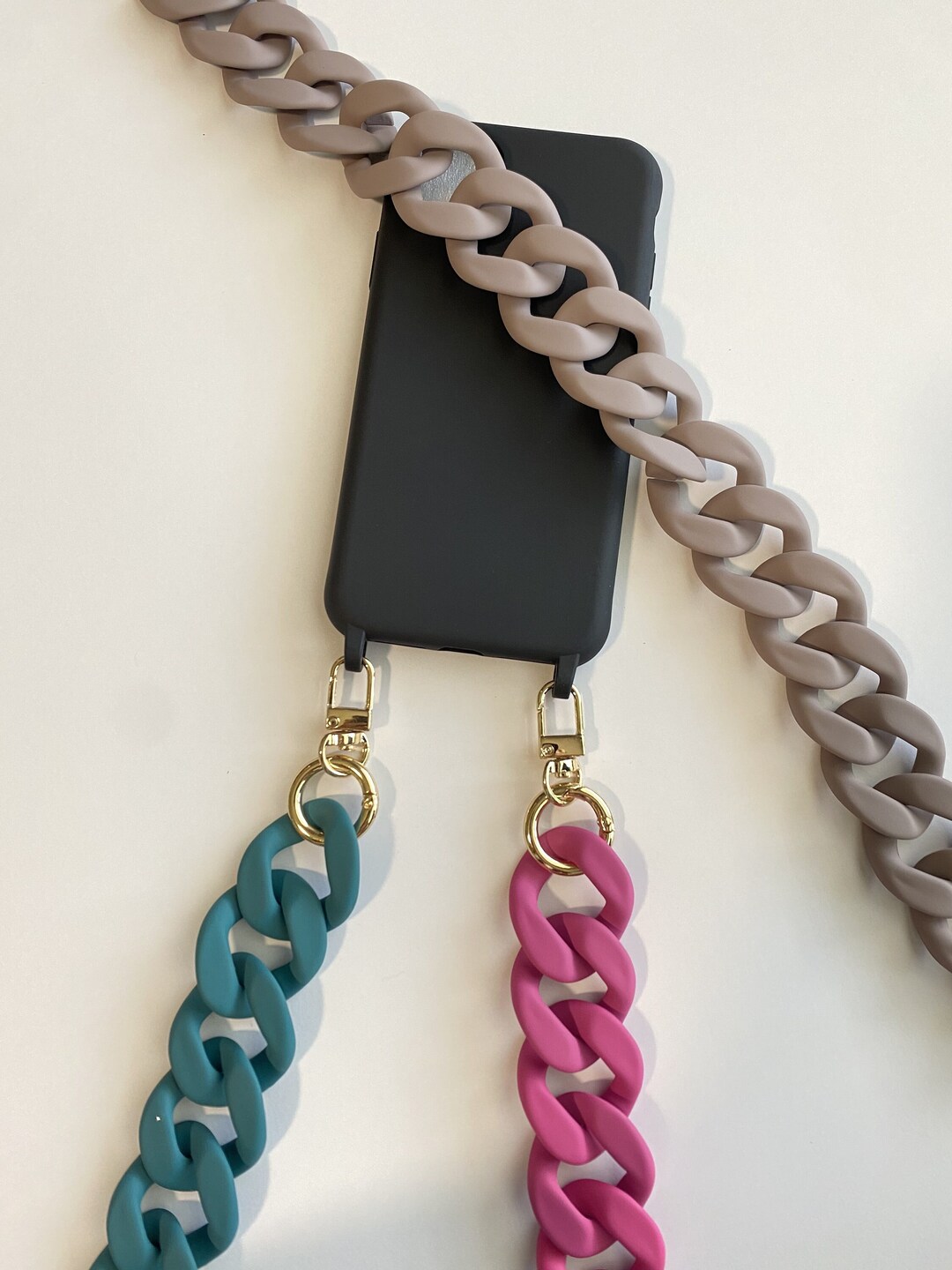 Slim Black Silicone Gel Rubber iPhone Case With Chunky Chain - Etsy