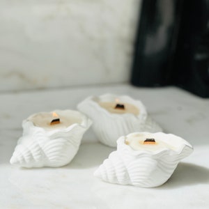 Handmade Conch Shell Candle: Scented Soy Wax, Stone Seashell - Etsy UK