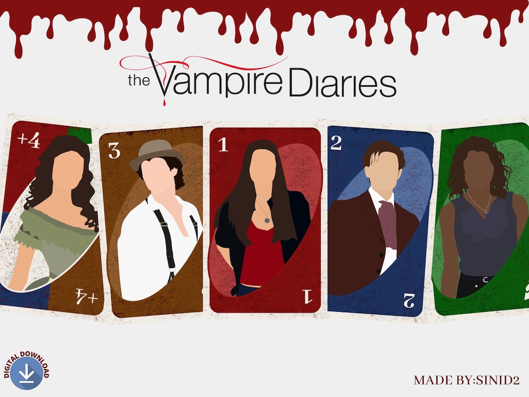 The Vampire Diaries Play Card Game - Gift Minimalist Play Poster Print ...