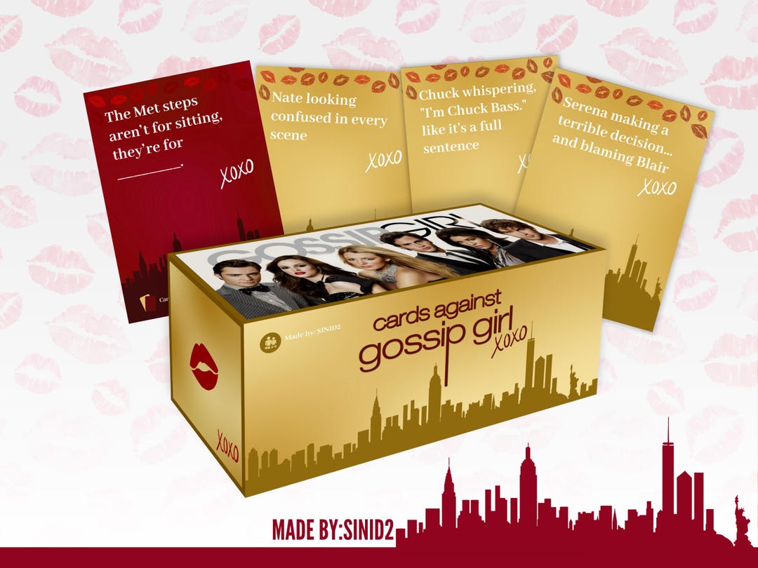 Cards Against Humanity Gossip Girl XOXO Card Game - Printable Instant ...