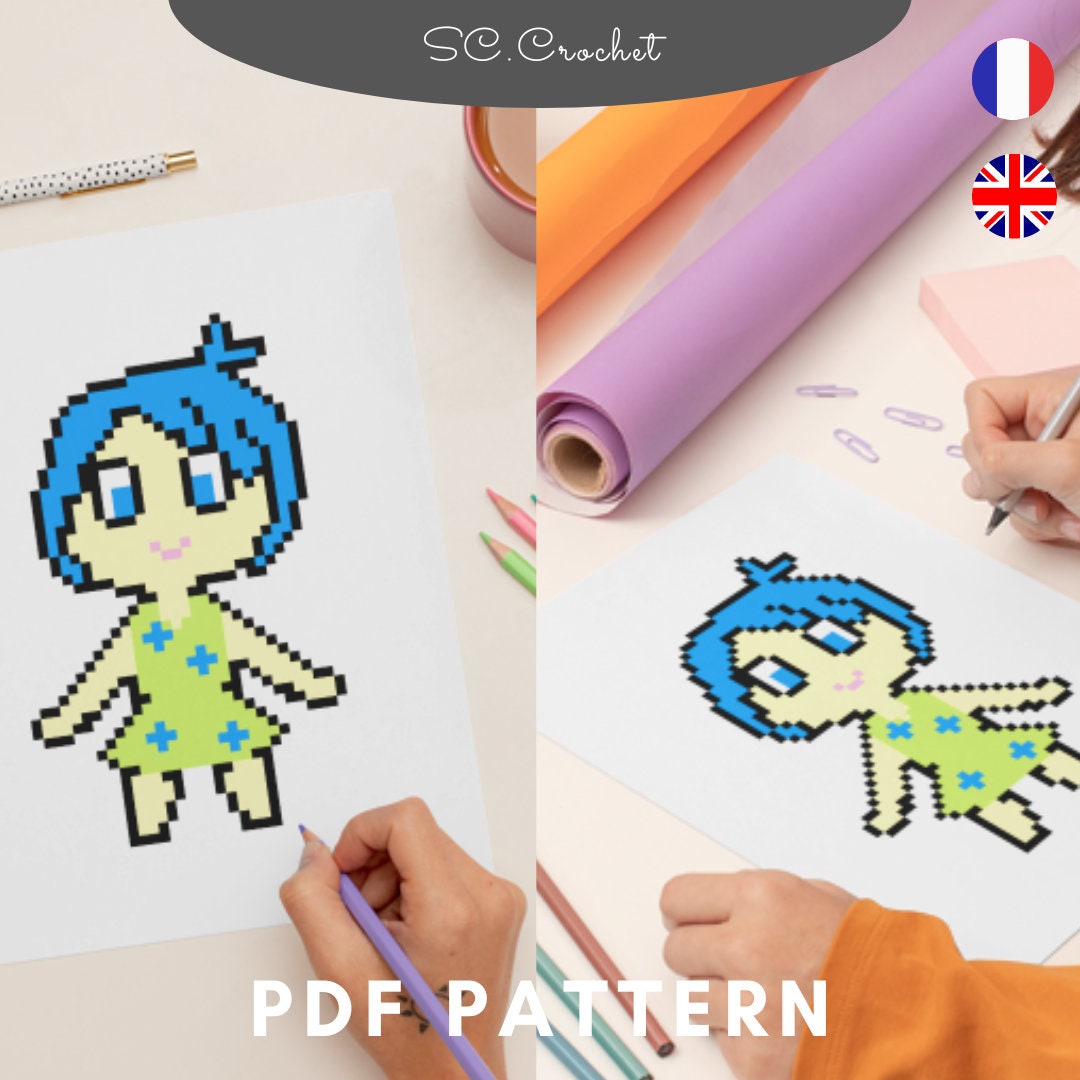 Pixel Art Crochet Pattern Double-sided Joyful Design, Instant Download ...