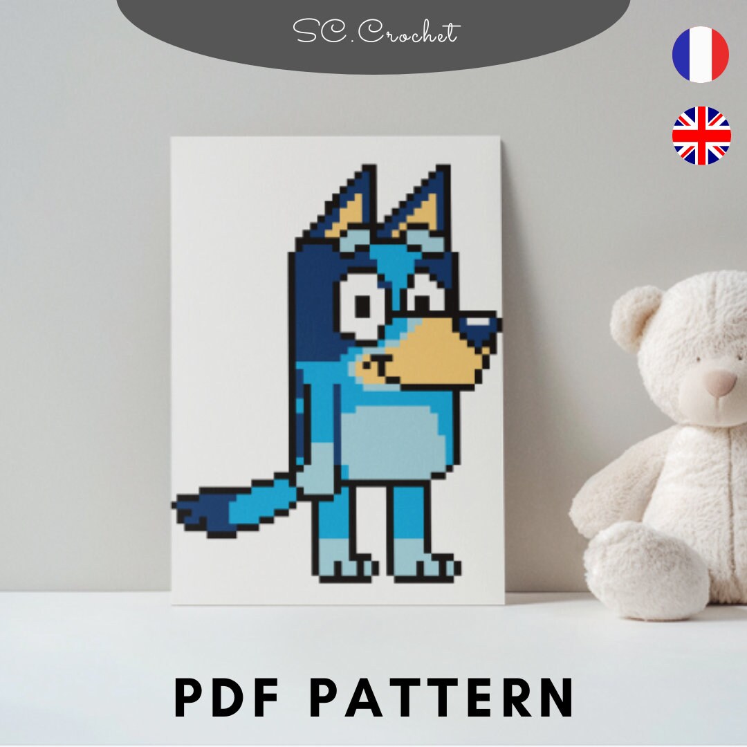 PDF Pattern Crochet / Knit / Bluey / Pixel Art / FR /ENG - Etsy UK
