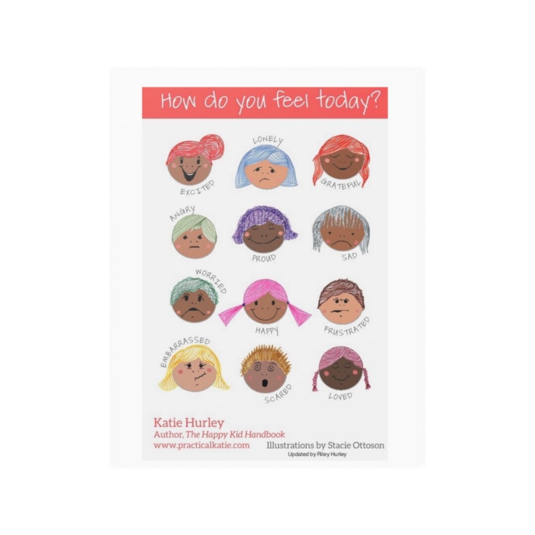 Feelings Faces Poster for Kids - Etsy Canada