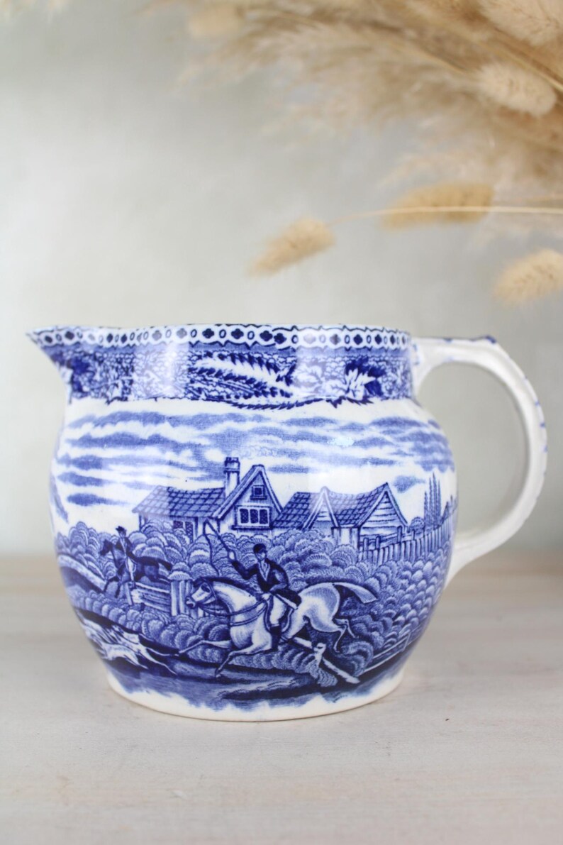Vintage John Tams Blue Willow Jug | English Ceramic Servingware - Etsy