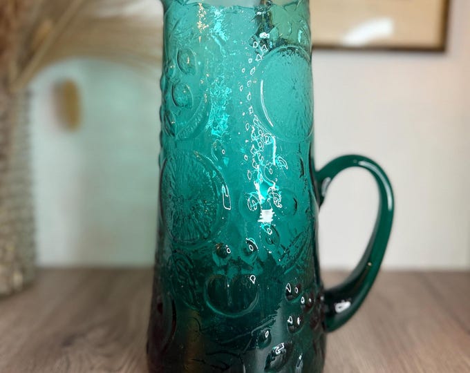 Handmade Green Glass Pitcher Made in Spain | Spanish Handblown Glass ...