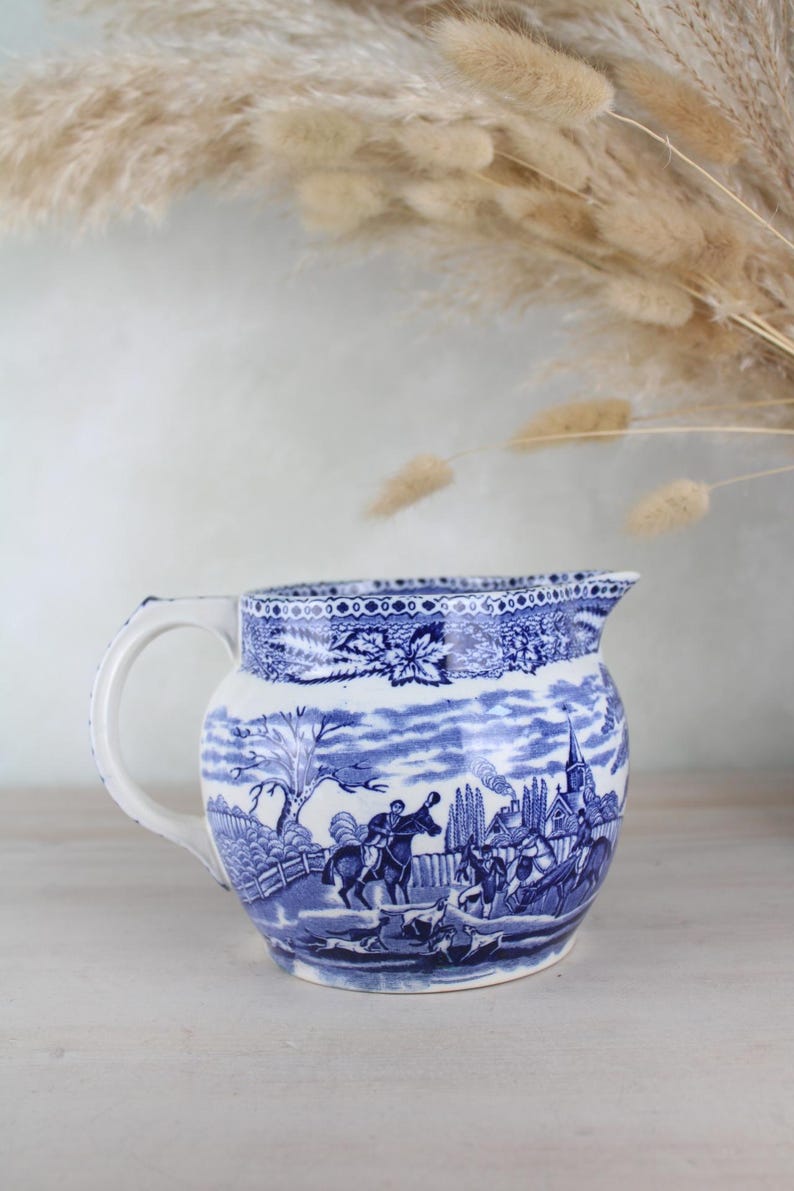 Vintage John Tams Blue Willow Jug | English Ceramic Servingware - Etsy