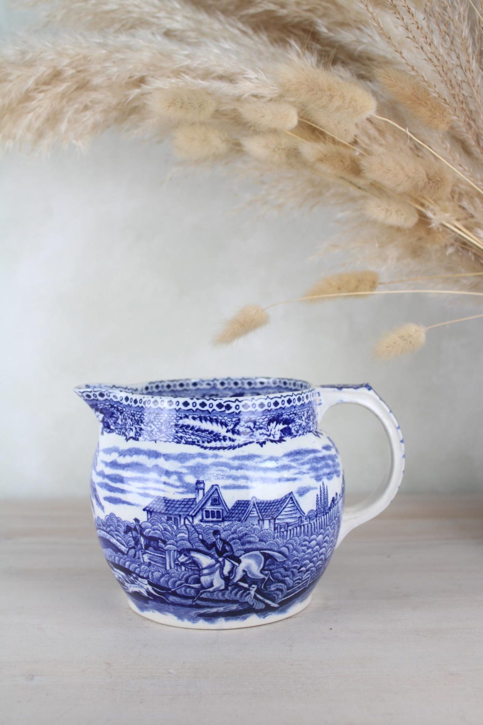 Vintage John Tams Blue Willow Jug | English Ceramic Servingware - Etsy