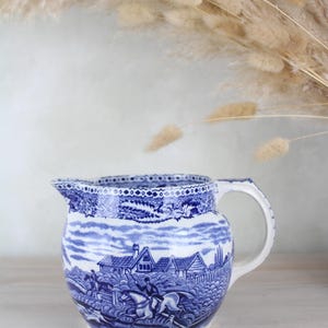 Vintage John Tams Blue Willow Jug | English Ceramic Servingware - Etsy