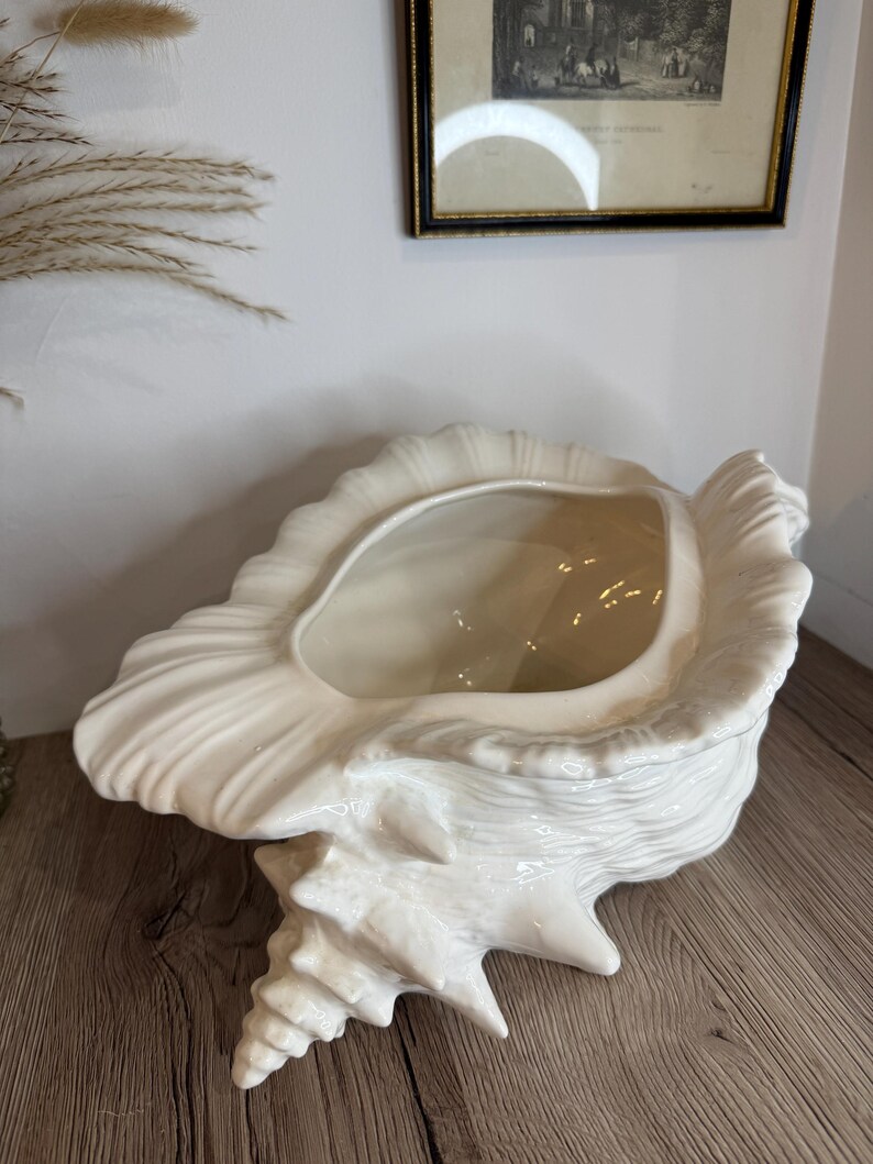 Large Ceramic Shell Bowl Coastal Sea Beach Theme Decor Homeware Sea ...