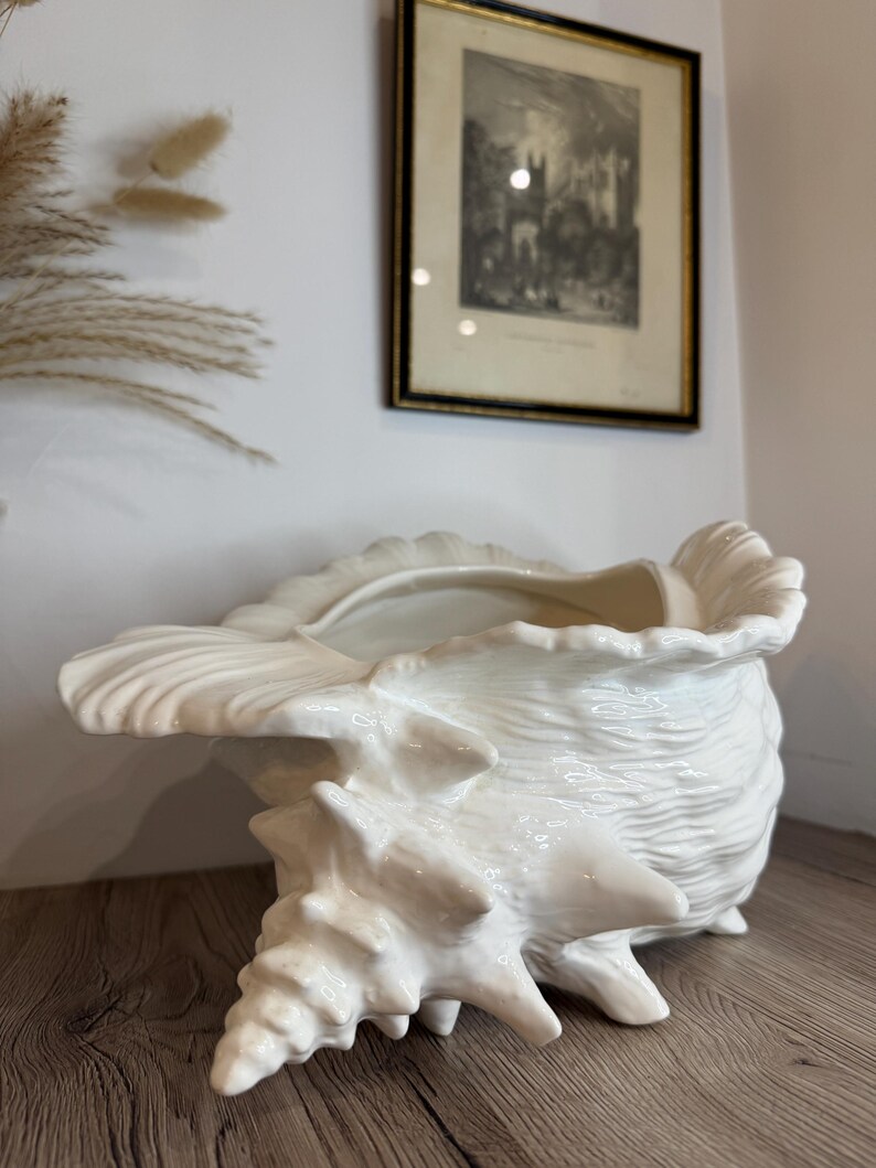 Large Ceramic Shell Bowl Coastal Sea Beach Theme Decor Homeware Sea ...