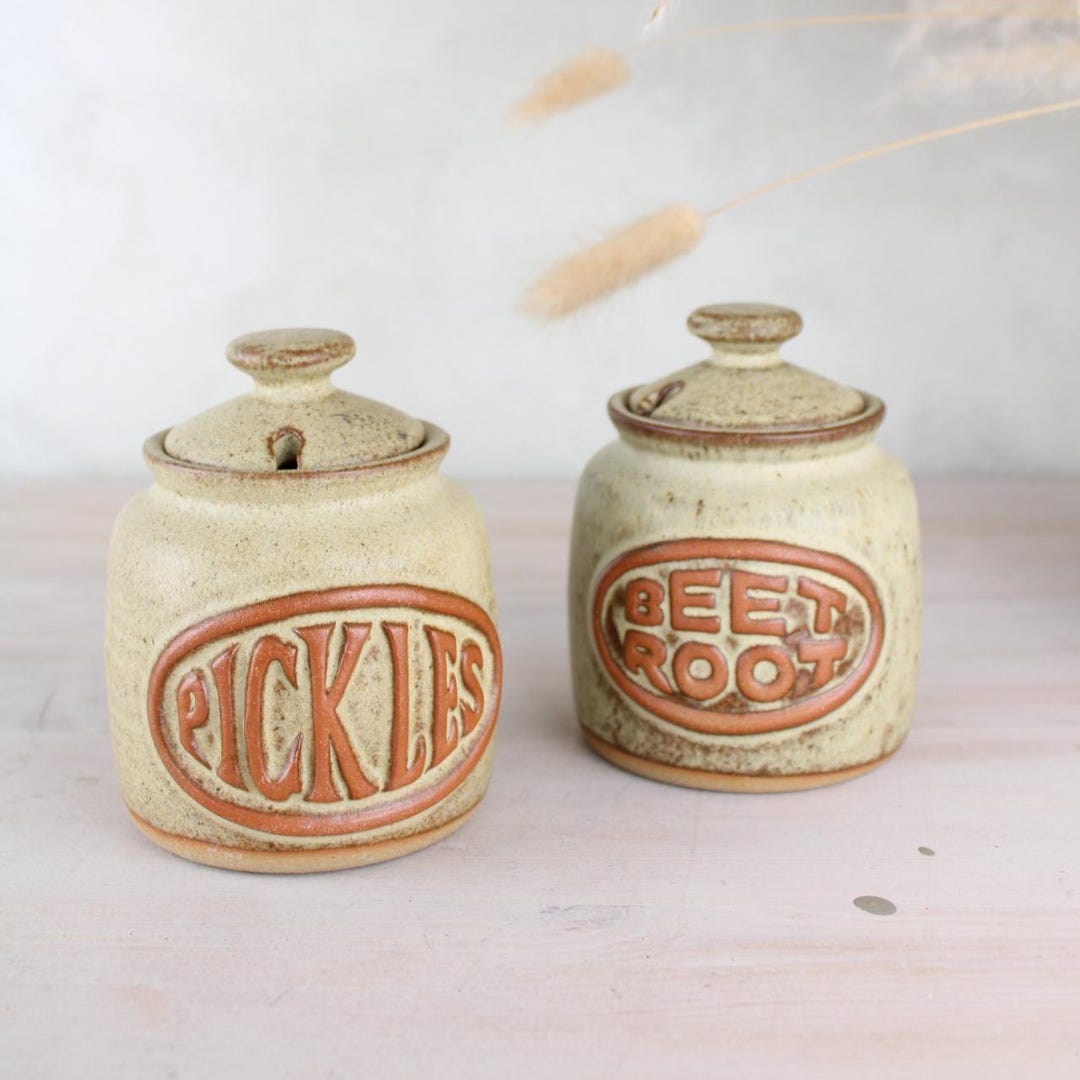 Vintage Stoneware Pickles & Beetroot Jars | Farmhouse Kitchen Storage ...
