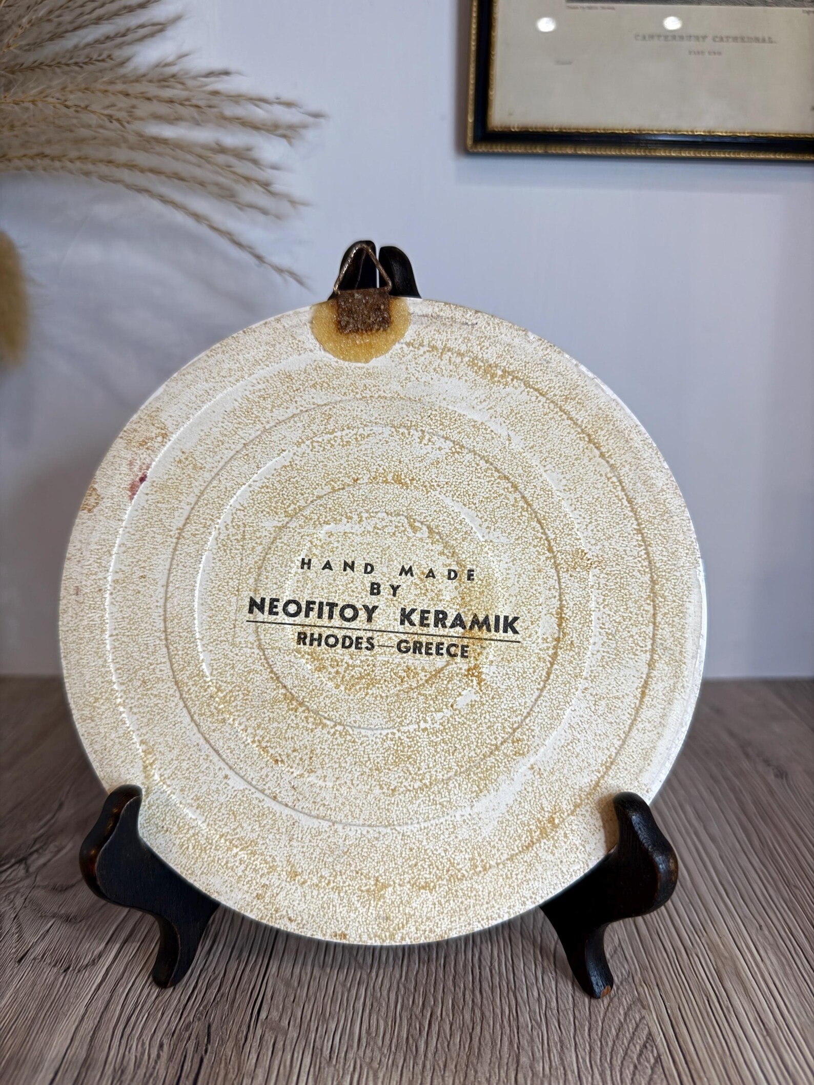 Small Blue Greek Hanging Tile | Round Circle Centrepiece Tile ...