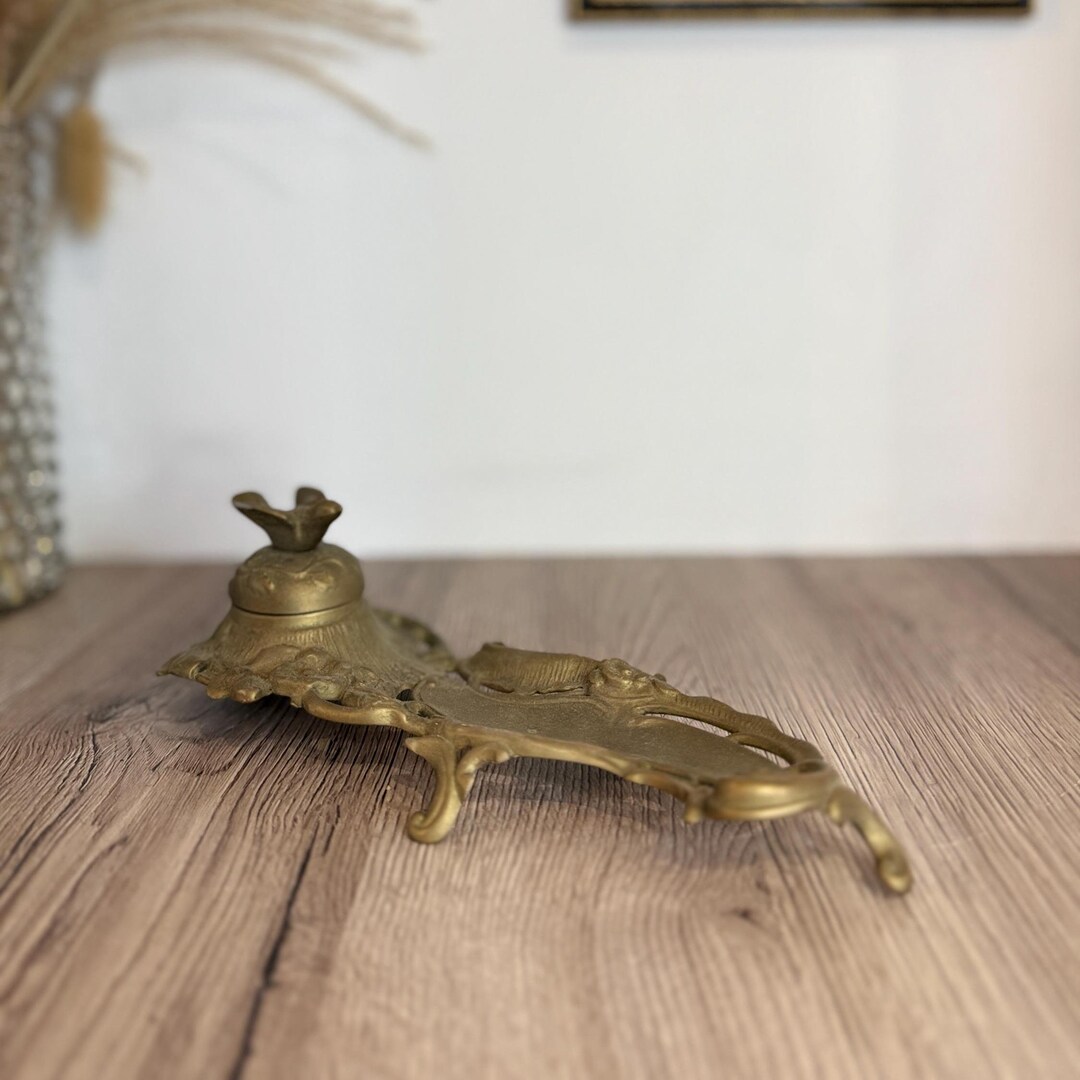 Brass Vintage Ink Stand not Including Ink Pot Ink Pot Ink Pen ...