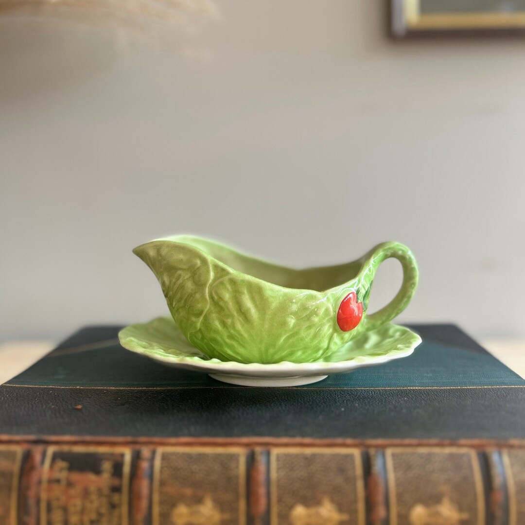 Carlton Ware Lettuce Jug and Saucer Carlton Ware Lettuce Gravy Boat ...