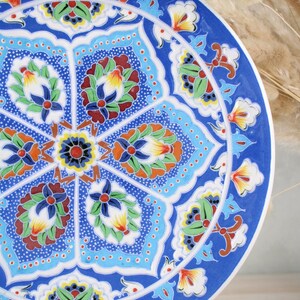 Vintage Blue Turkish Hanging Plate | Hand-painted Home Decor - Etsy