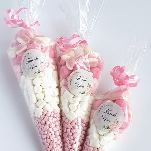 Personalised Pre Filled Halal Pink Sweet Cones Bridal Shower - Etsy UK