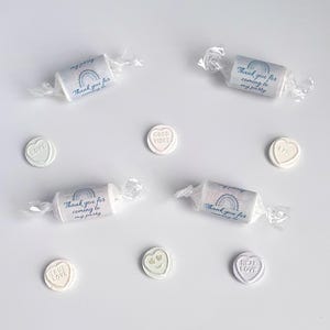 Love Heart Sweets | Personalised Sticker | Blue Theme | Wedding | Baby ...