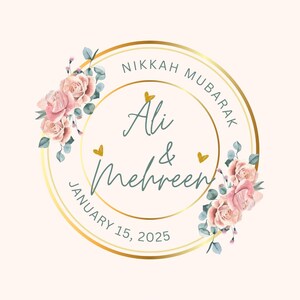 Digital Nikkah Favor Stickers, Nikkah Stickers, Wedding Stickers, Thank ...