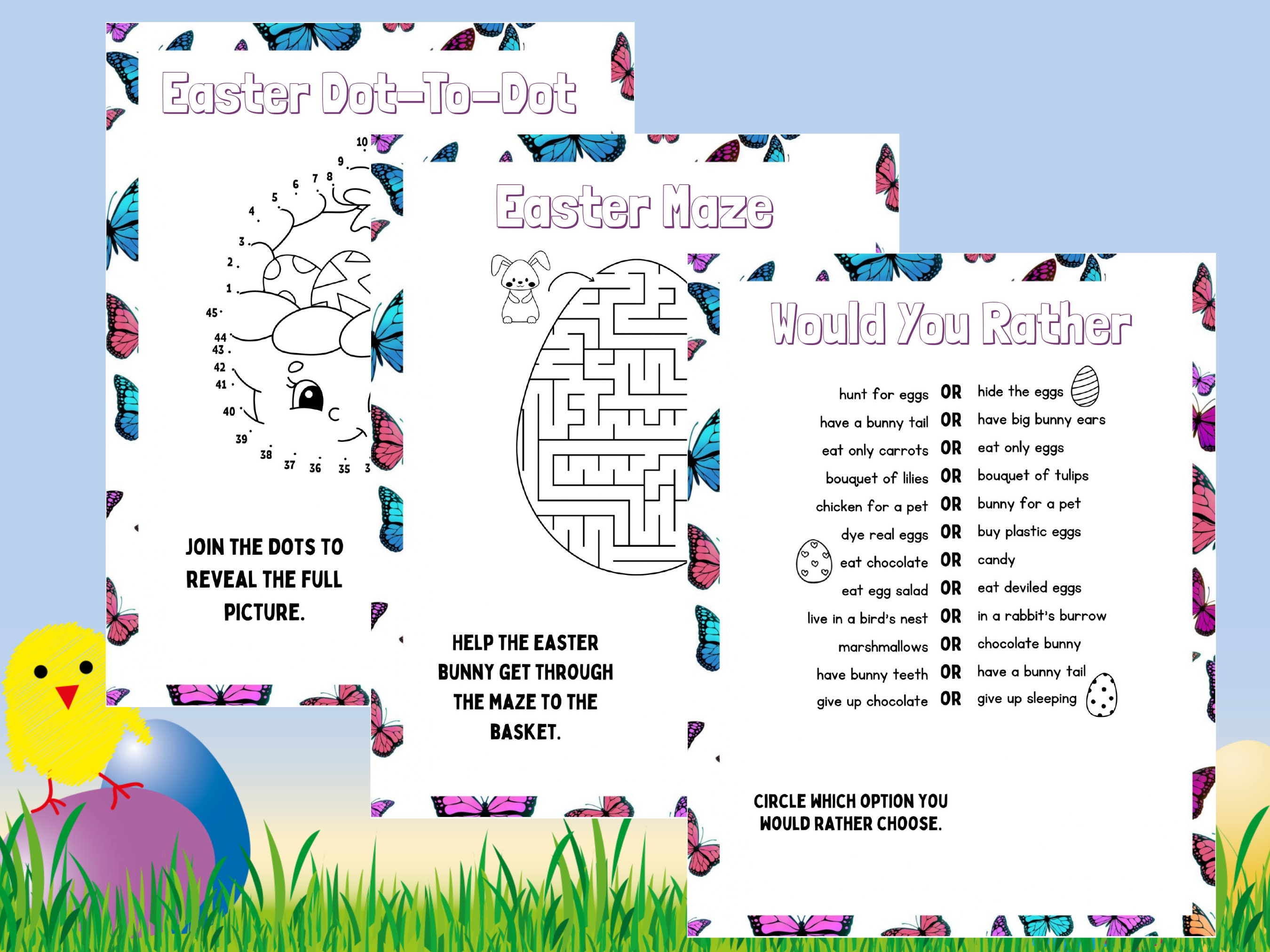 Easter Spring Game Printable Bundle Printable Easter Spring Games for ...