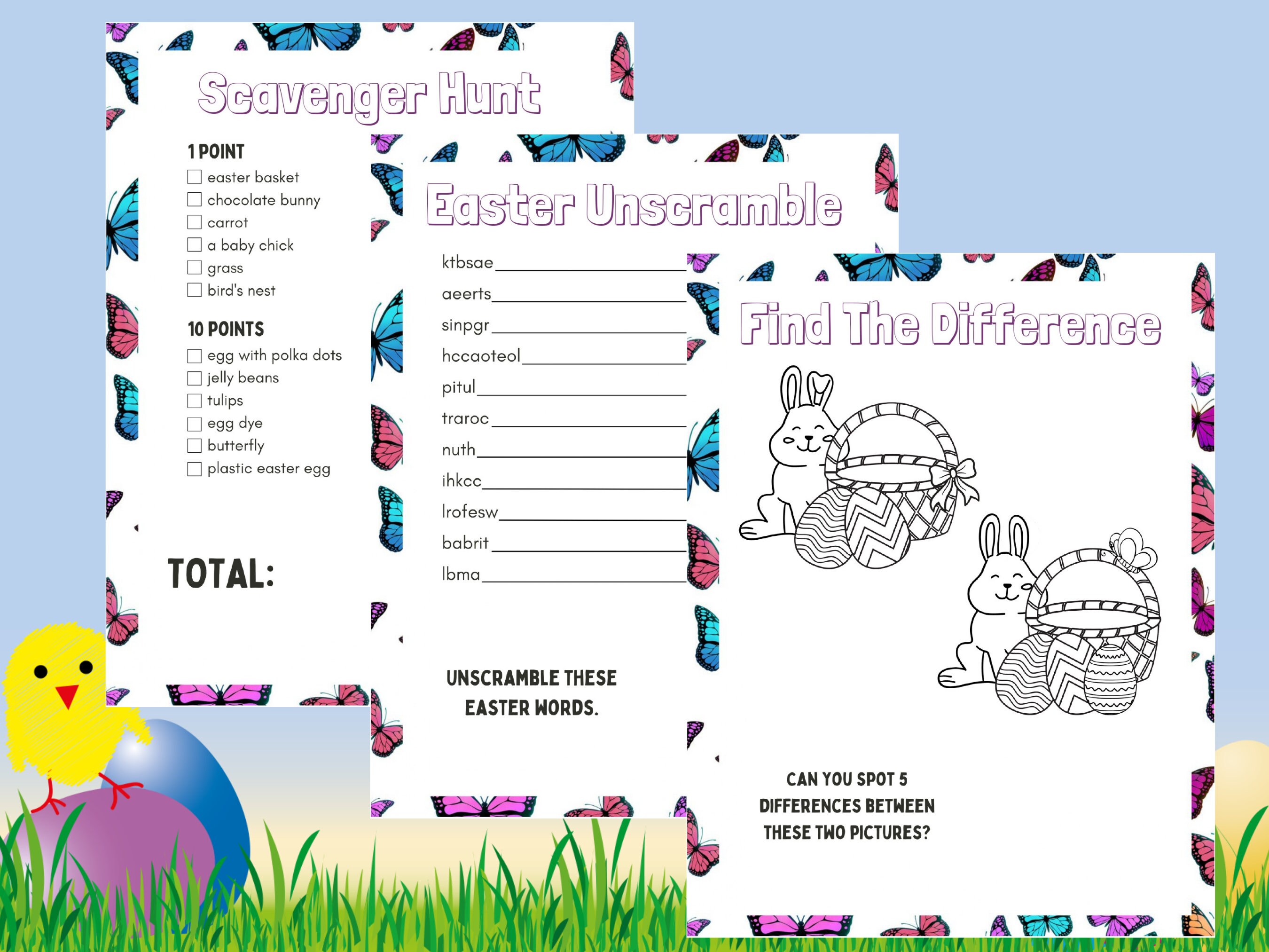 Easter Spring Game Printable Bundle | Printable Easter Spring Games for ...