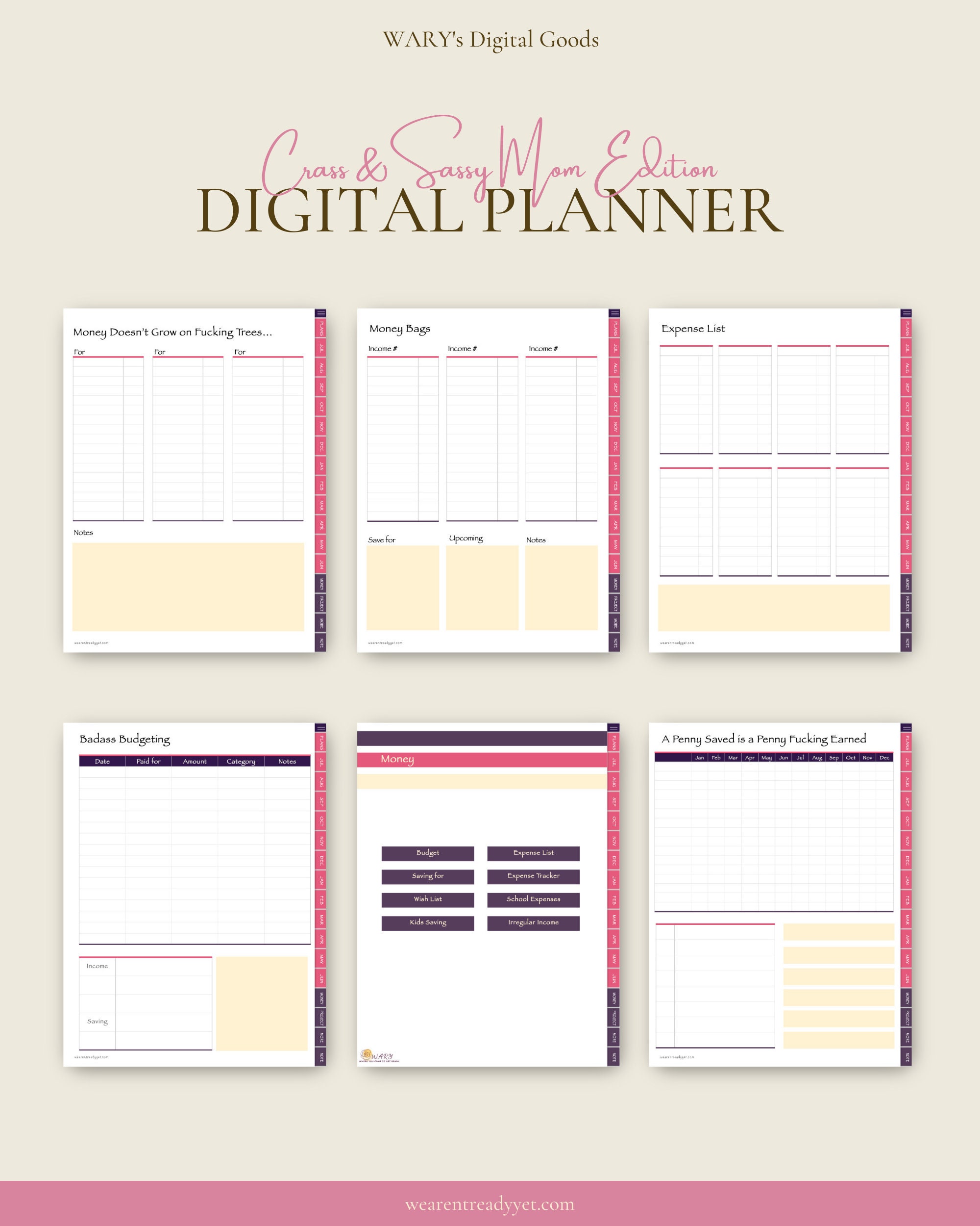 Sweary Planner Digital Planner Funny Planner Weekly - Etsy