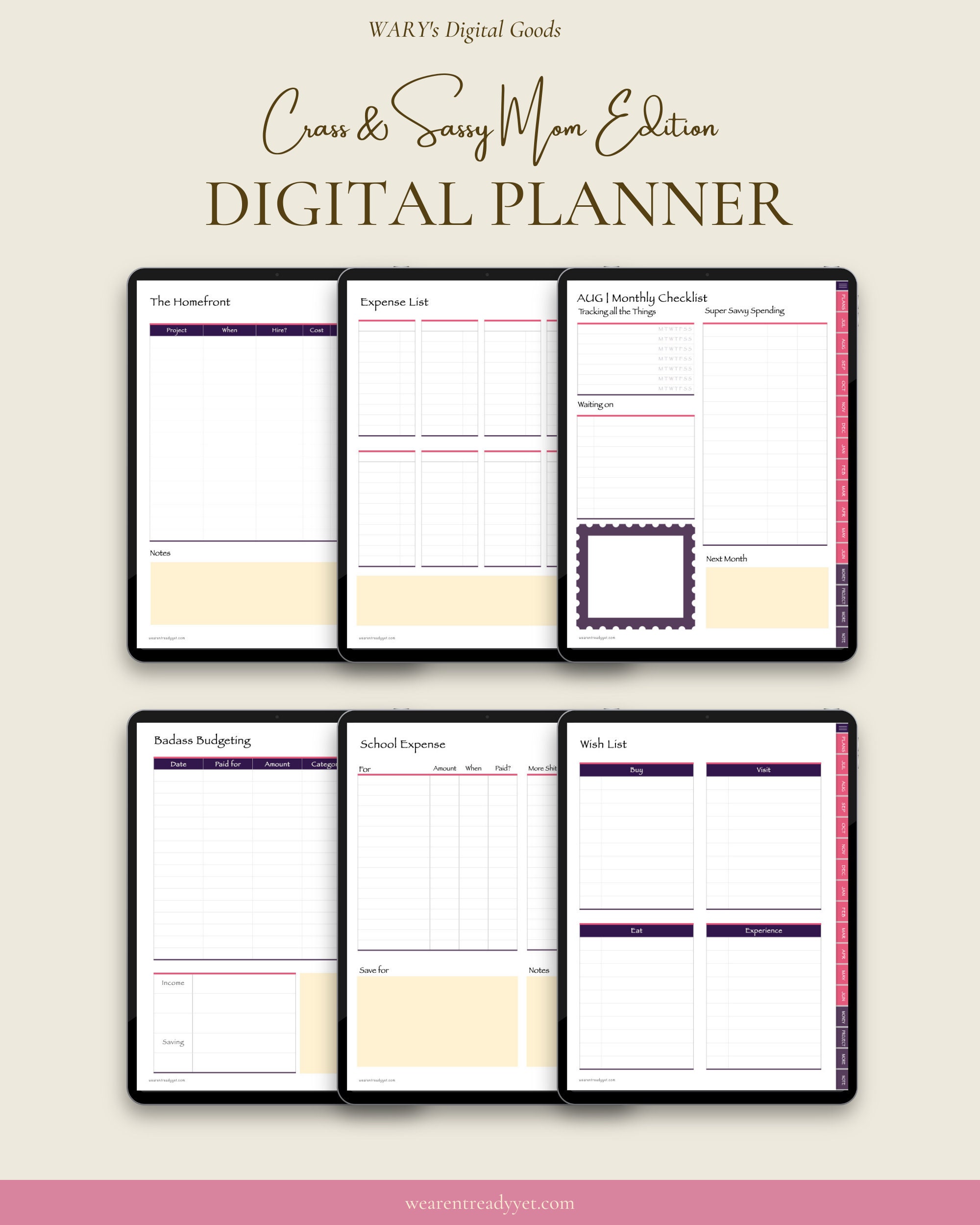 Sweary Planner, Digital Planner, Funny Planner, Weekly Planner, Monthly ...