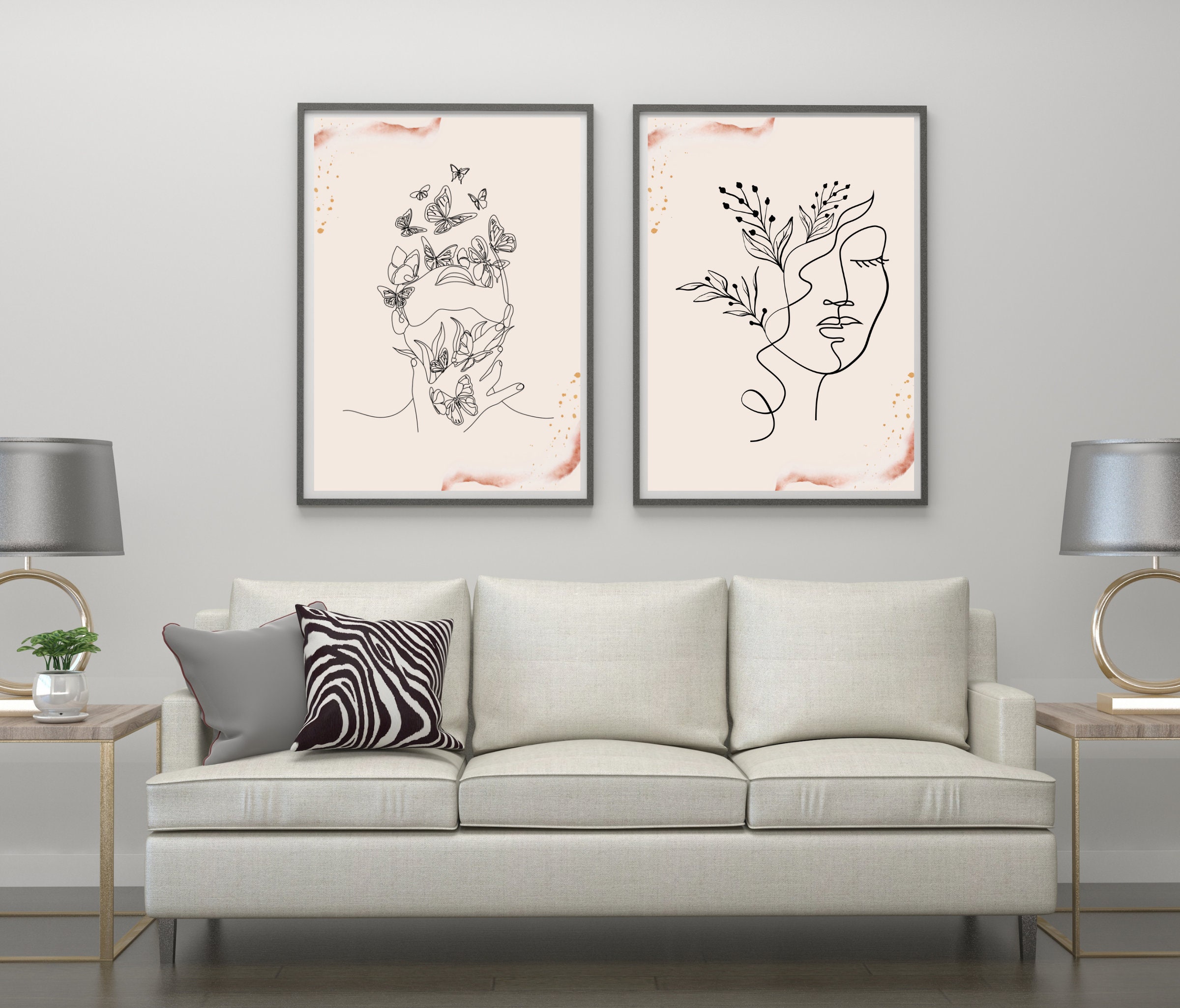 Woman Line Art Print Set of 3 Woman Line Drawing Wall Art - Etsy