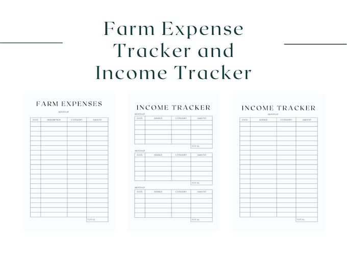 Farm Expenses and Income Tracker / Printable PDF Expense and Income ...