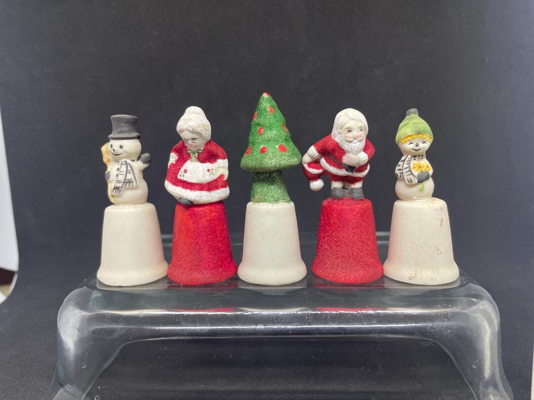 Vintage Christmas Porcelain Thimbles -set of 5 - Etsy