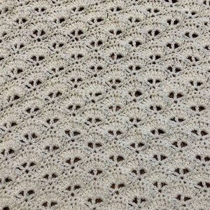 Hand-crocheted White Fan Pattern Baby Blanket/small Throw - Etsy