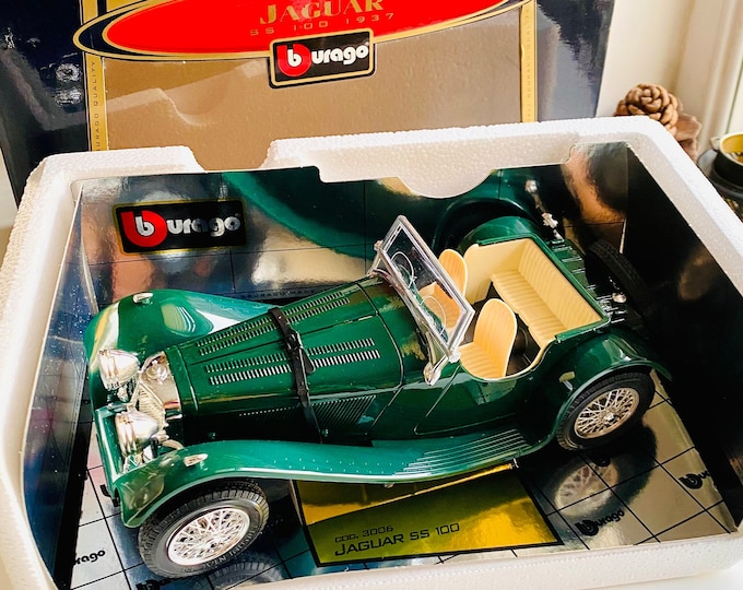 Bburago 1937 Jaguar SS100 1/18 Scale, Original Box, Vintage Naphtha ...