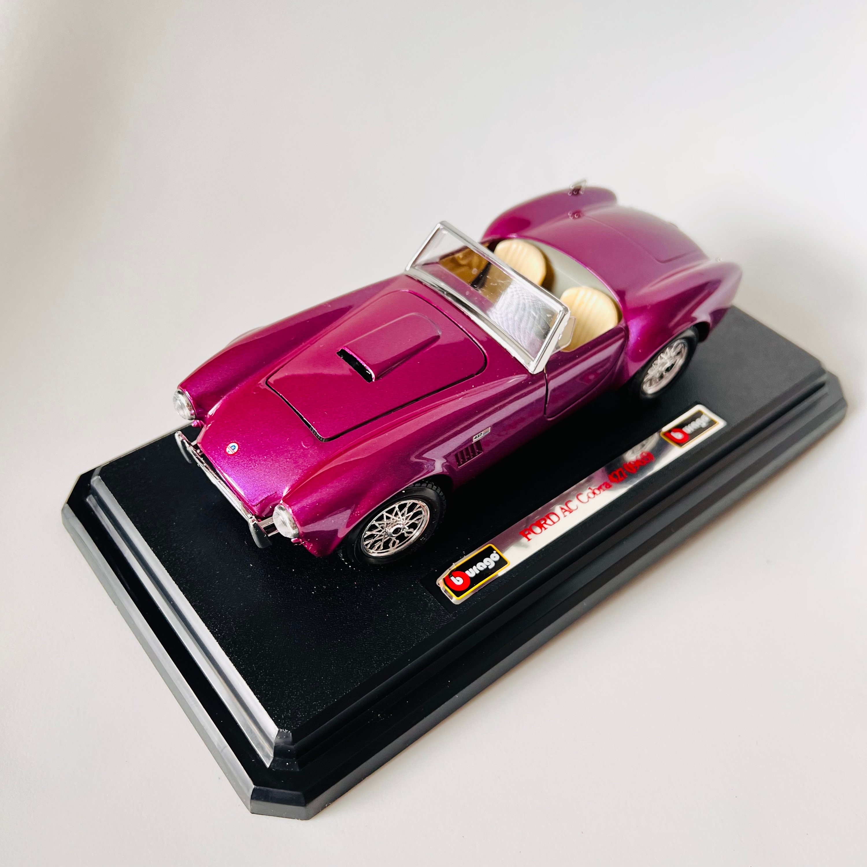 Rare Vintage Bburago Ford AC Cobra 427 1/24 Scale Model Car VIP, Purple ...