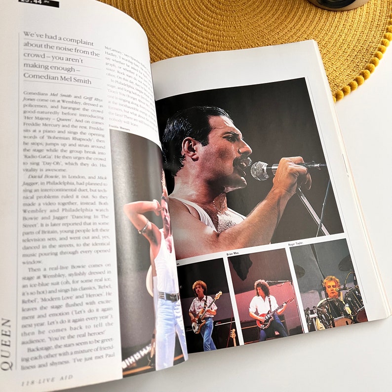 Live Aid 1985 Concert Souvenir Book by Introduced by Bob Geldof, Queen ...