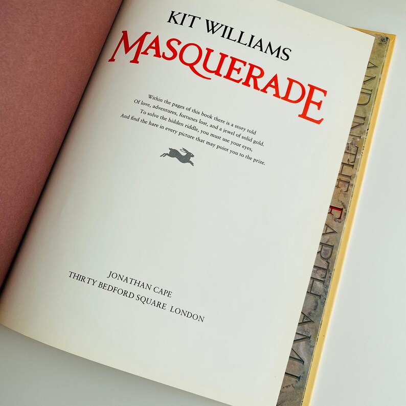 Kit Williams Books: Masquerade & the Bee Book, Vintage Art Illustration ...