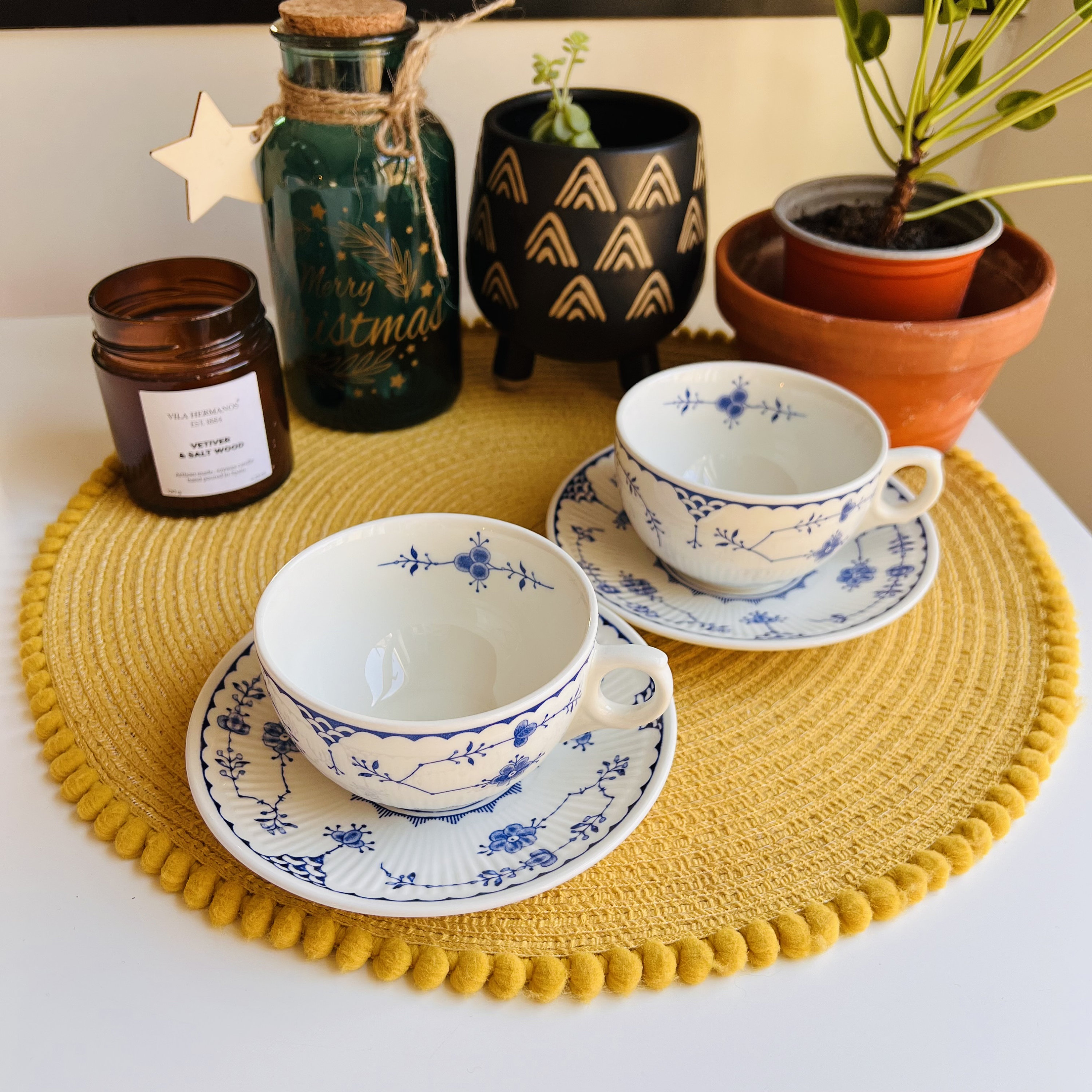 Vintage Blue Denmark Furnivals Tea Cup Set of 1 to 4 Breakfast Cups ...