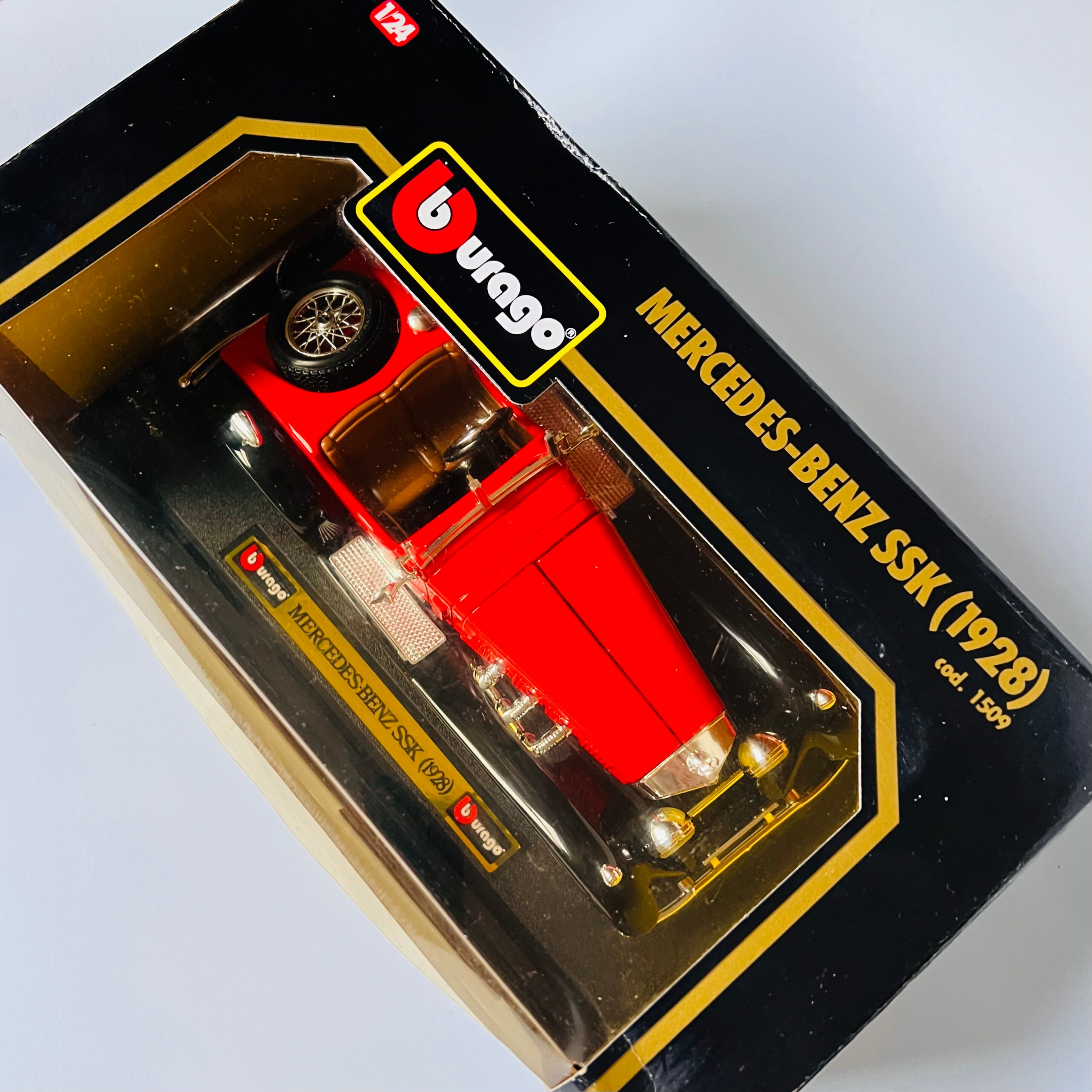 Bburago Mercedes Benz SSK 1928, Red Black Model Car, Die Cast Box, 1/24 ...