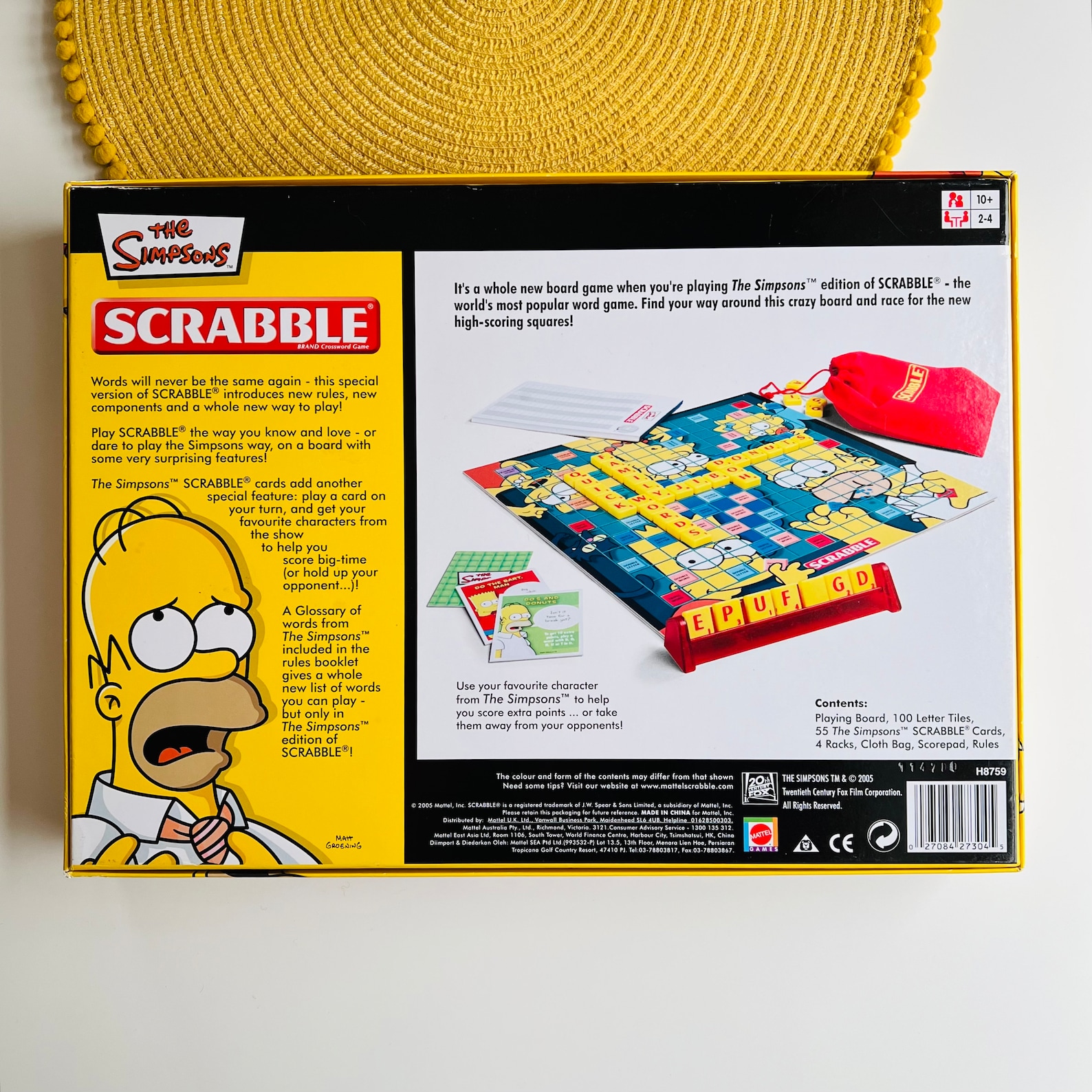 Vintage the Simpsons Scrabble Board Game, Complete as New, Mattel 2000s ...