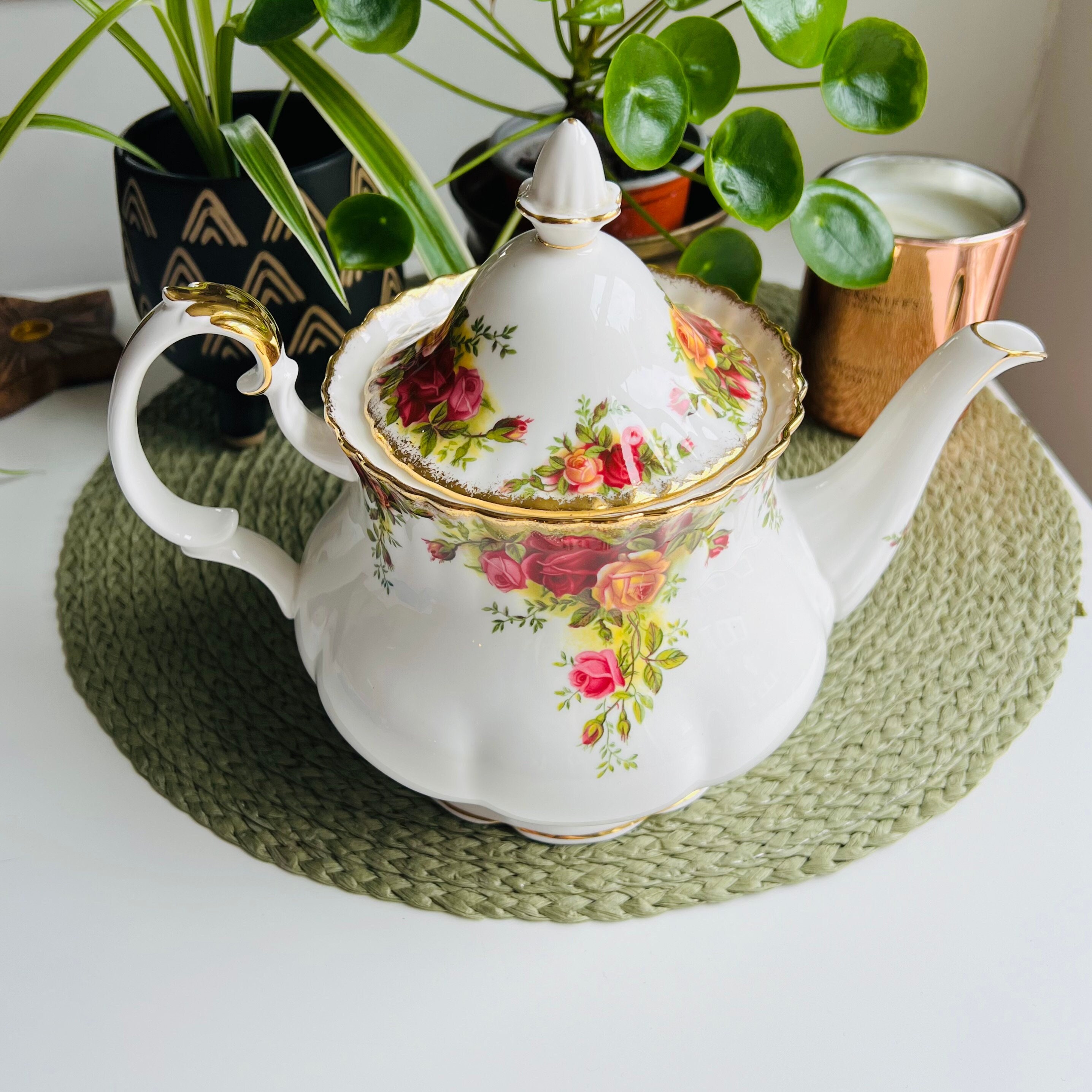 Vintage LARGE Royal Albert, Old Country Roses Teapot, Royal Albert Rose ...