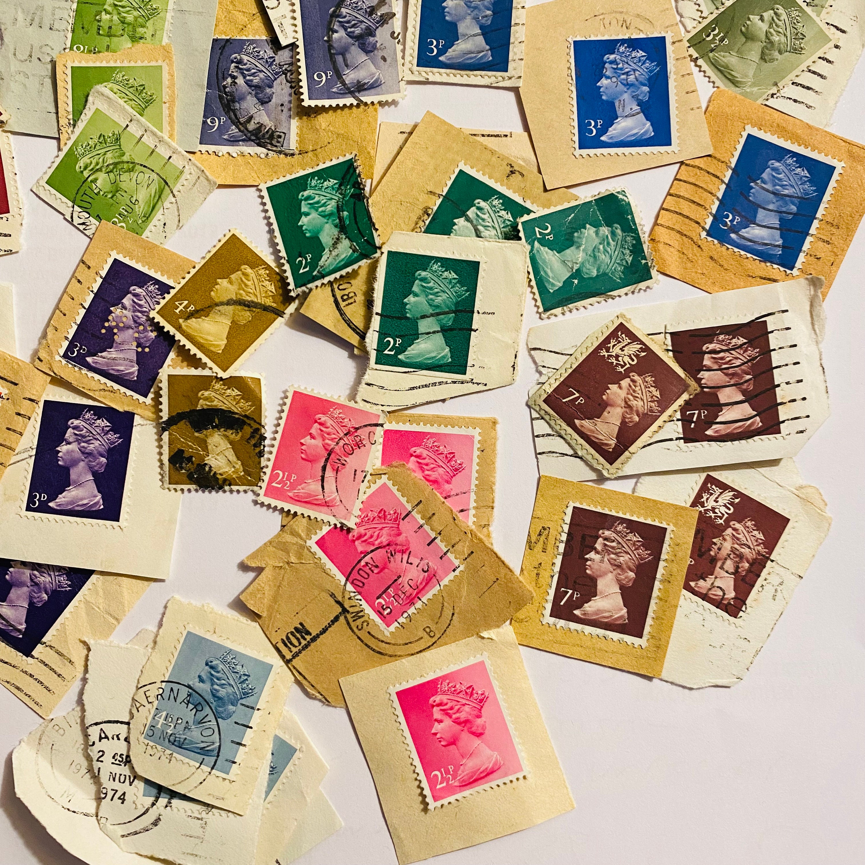 20x Vintage Royal Mail Used Stamps Queen Elizabeth Majesty - Etsy