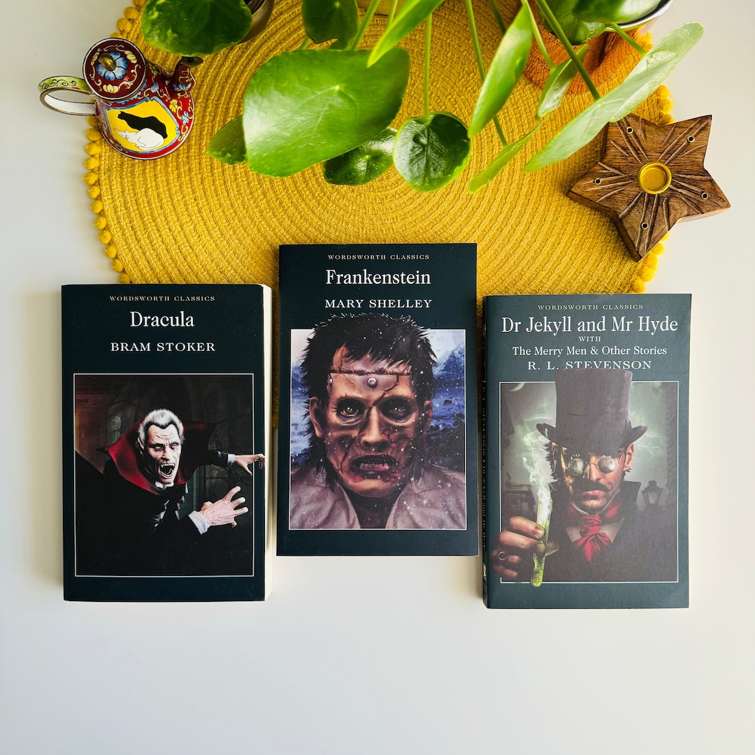 Dracula by Bram Stoker, Frankenstein by M Shelley, Dr Jekyll and Mr ...