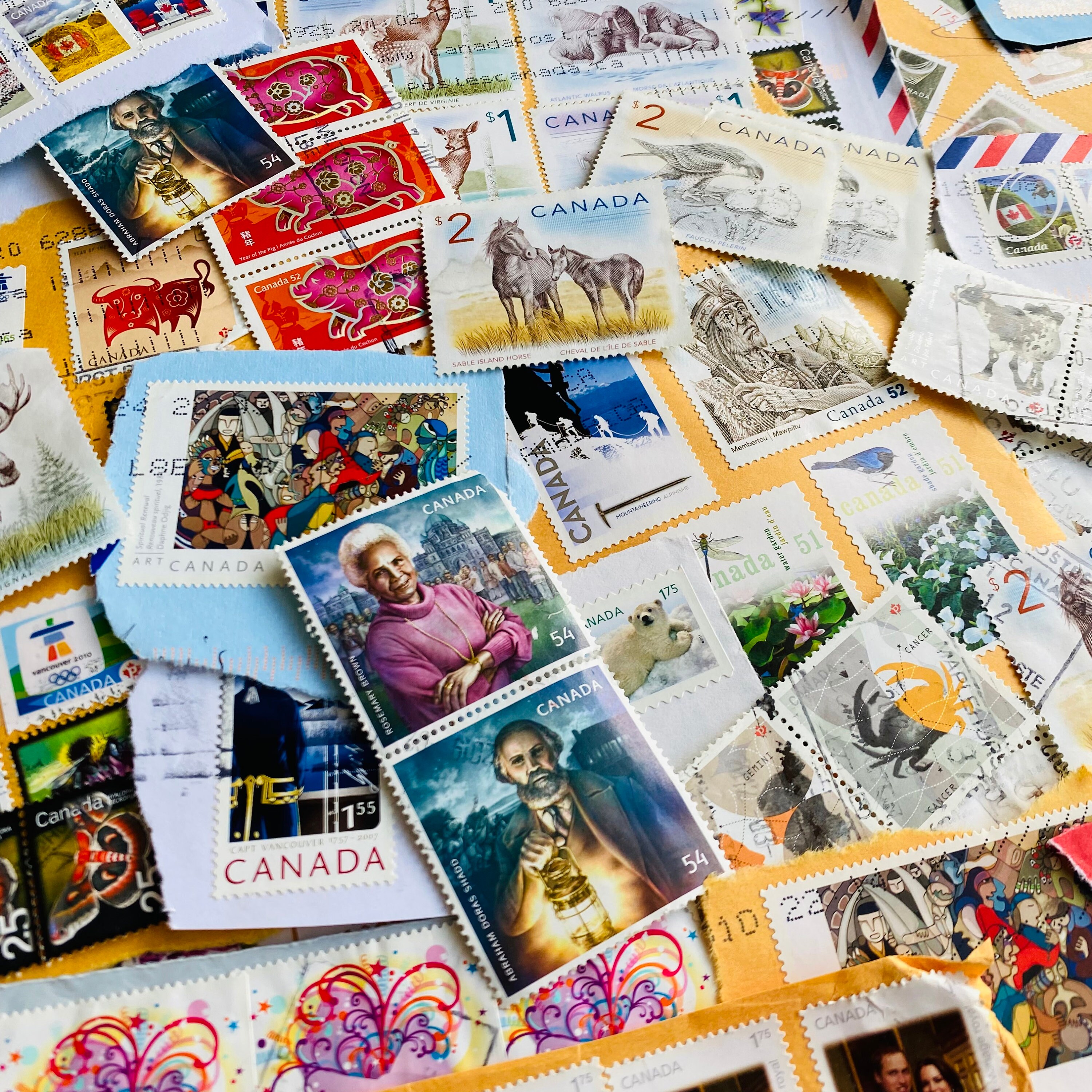20x Vintage CANADA Stamps, Old Used Mail Canadian Letter Postage Stamp ...