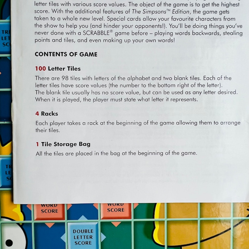 Vintage the Simpsons Scrabble Board Game, Complete as New, Mattel 2000s ...