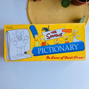 Vintage the Simpsons Pictionary Board Game, Pictionary Simpsons Edition ...