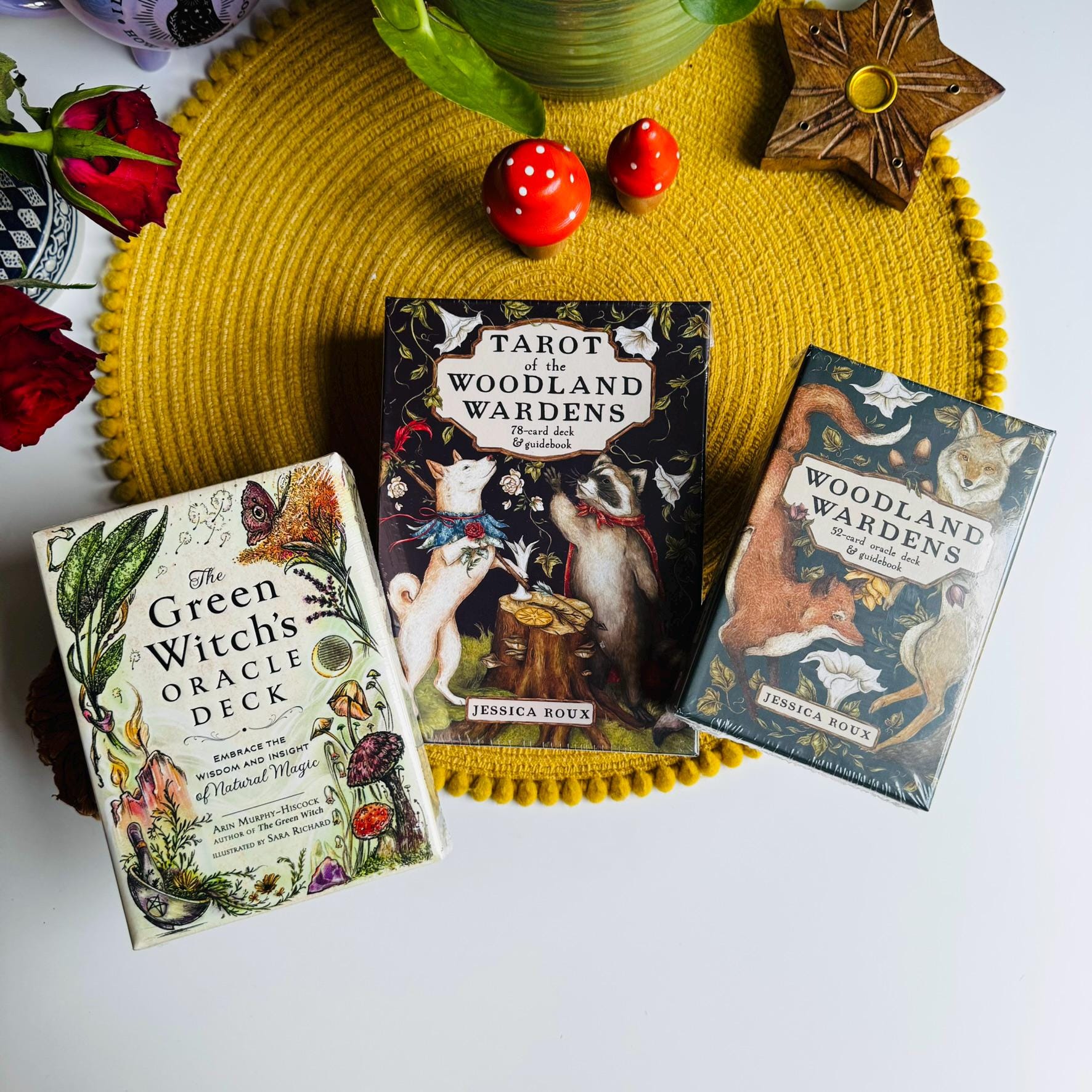 Green Witch's Oracle Deck, Woodland Wardens Oracle & Tarot Cards Deck ...