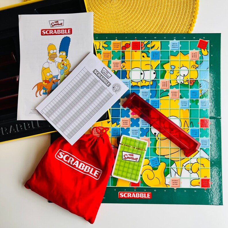 Vintage the Simpsons Scrabble Board Game, Complete as New, Mattel 2000s ...