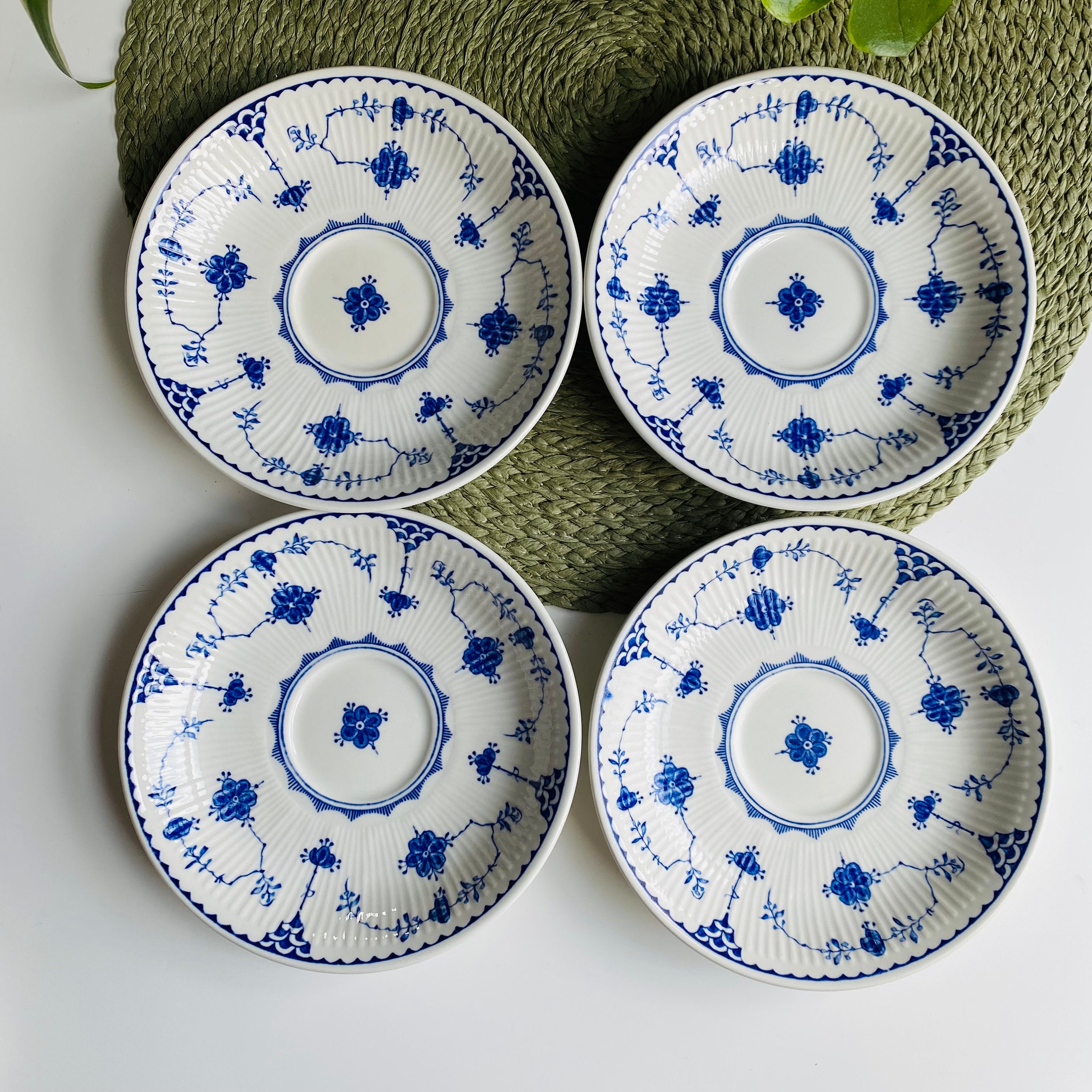 Vintage Blue Denmark Furnivals Tea Cup Set of 2 to 5 Breakfast Cups ...